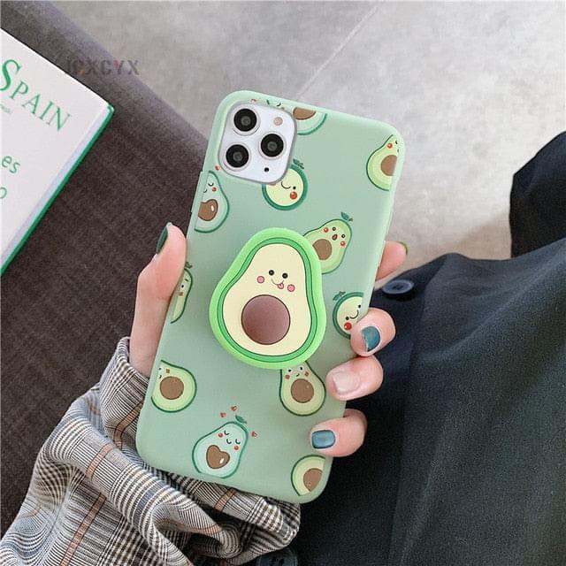 Cute Avocado Iphone Case with Finger Ring – Phonocap