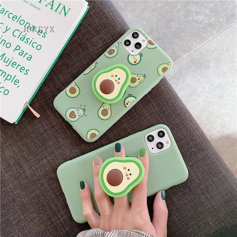 Cute Avocado Iphone Case with Finger Ring – Phonocap