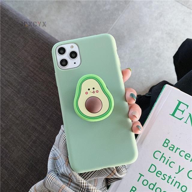 Cute Avocado Iphone Case with Finger Ring – Phonocap